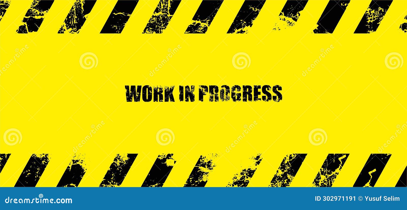 Yellow Warning Sign. Work in Progress Background. Stock Illustration ...