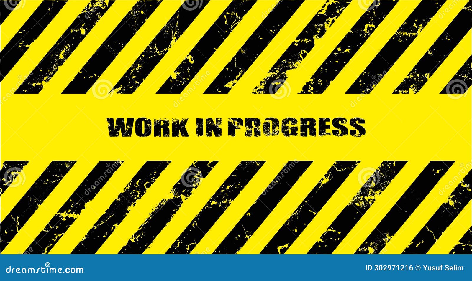 Yellow Warning Sign. Work in Progress Background. Stock Illustration ...