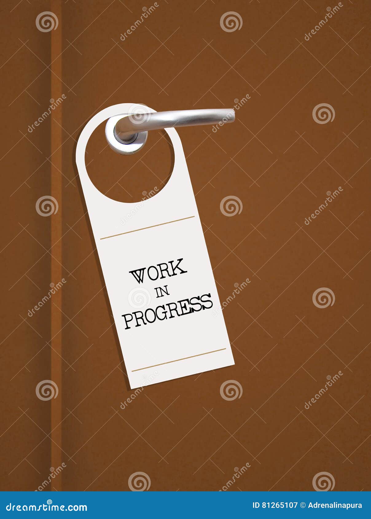 Work in Progress Sign on Door Stock Illustration - Illustration of sign ...