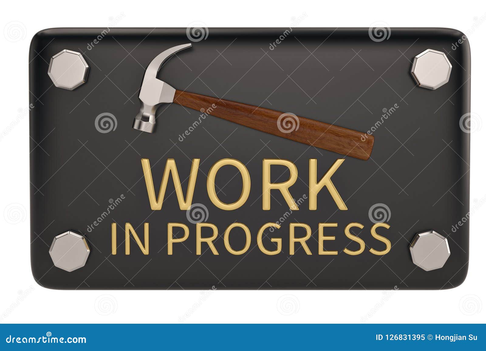 Work in Progress Sign Isolated on White Background. 3D Illustra Stock ...