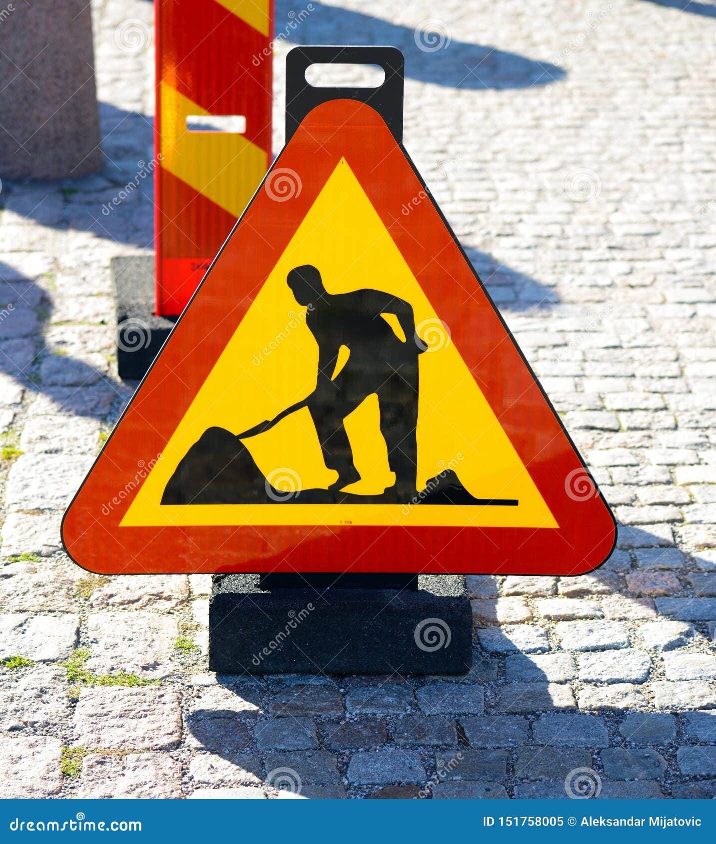 Work in Progress Sign on Road Stock Image - Image of highway, outdoors ...