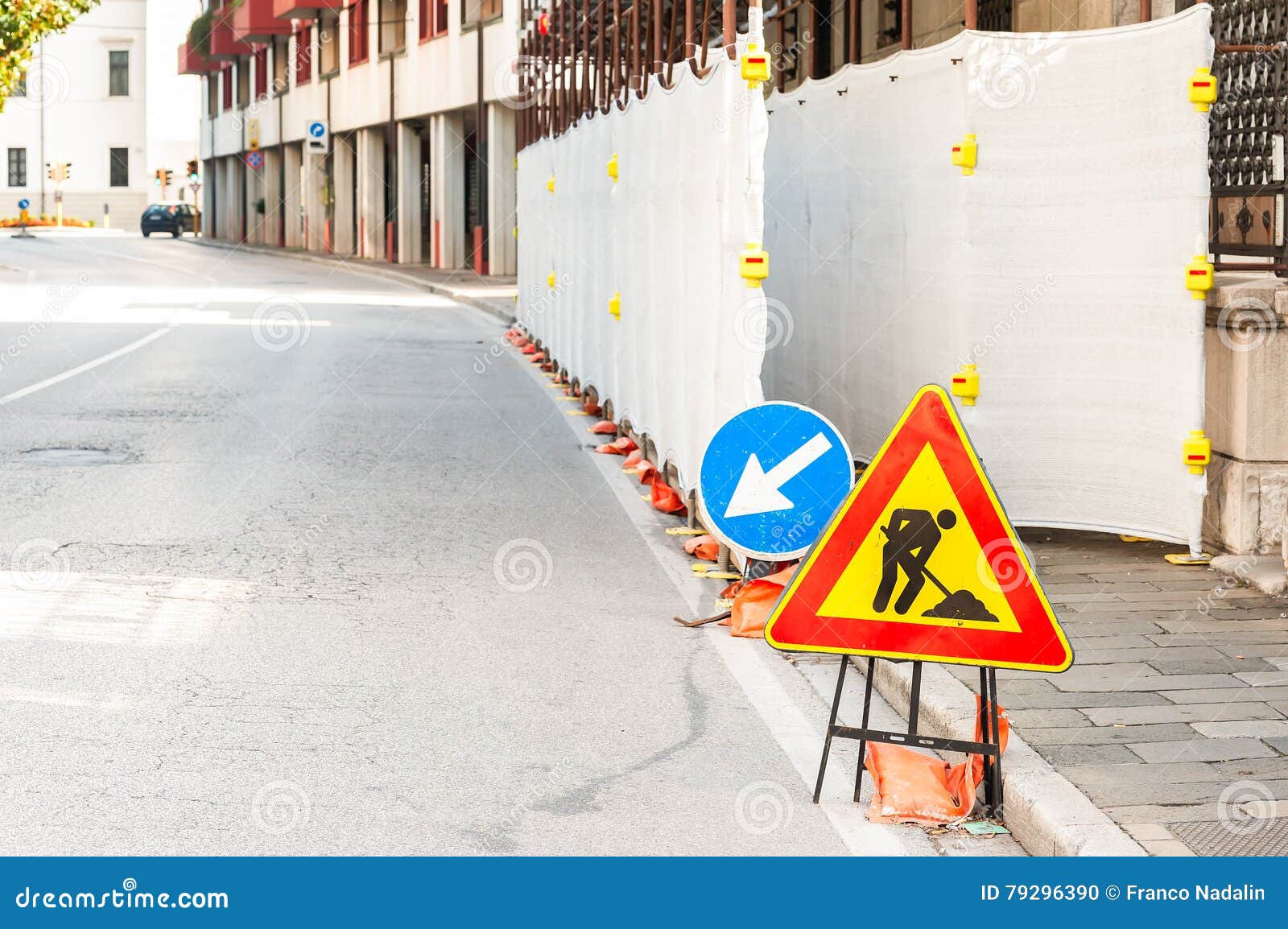 Work in Progress Sign on the Road Stock Photo - Image of exterior, copy ...