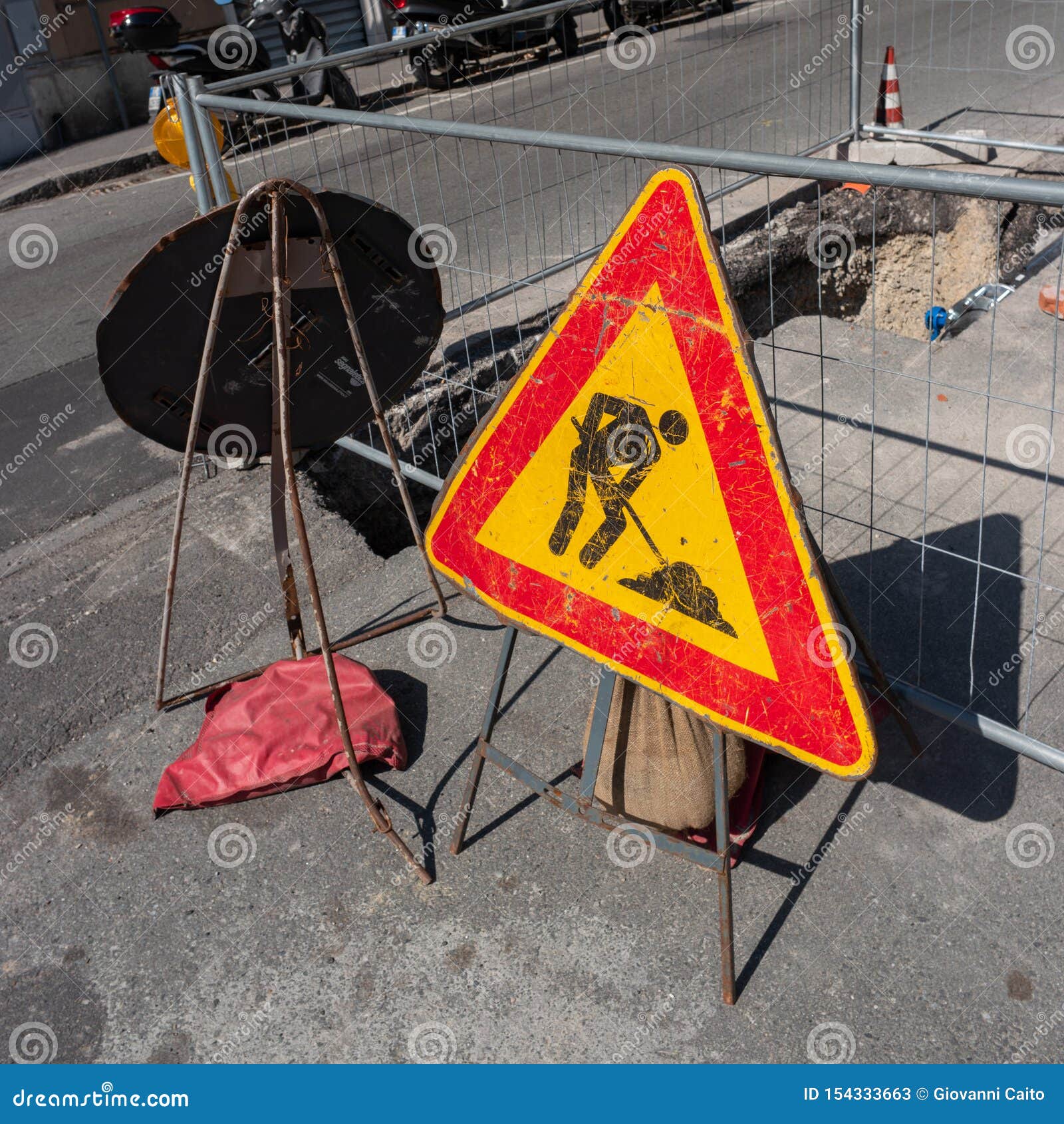 Work in progress signal stock image. Image of work, works - 154333663