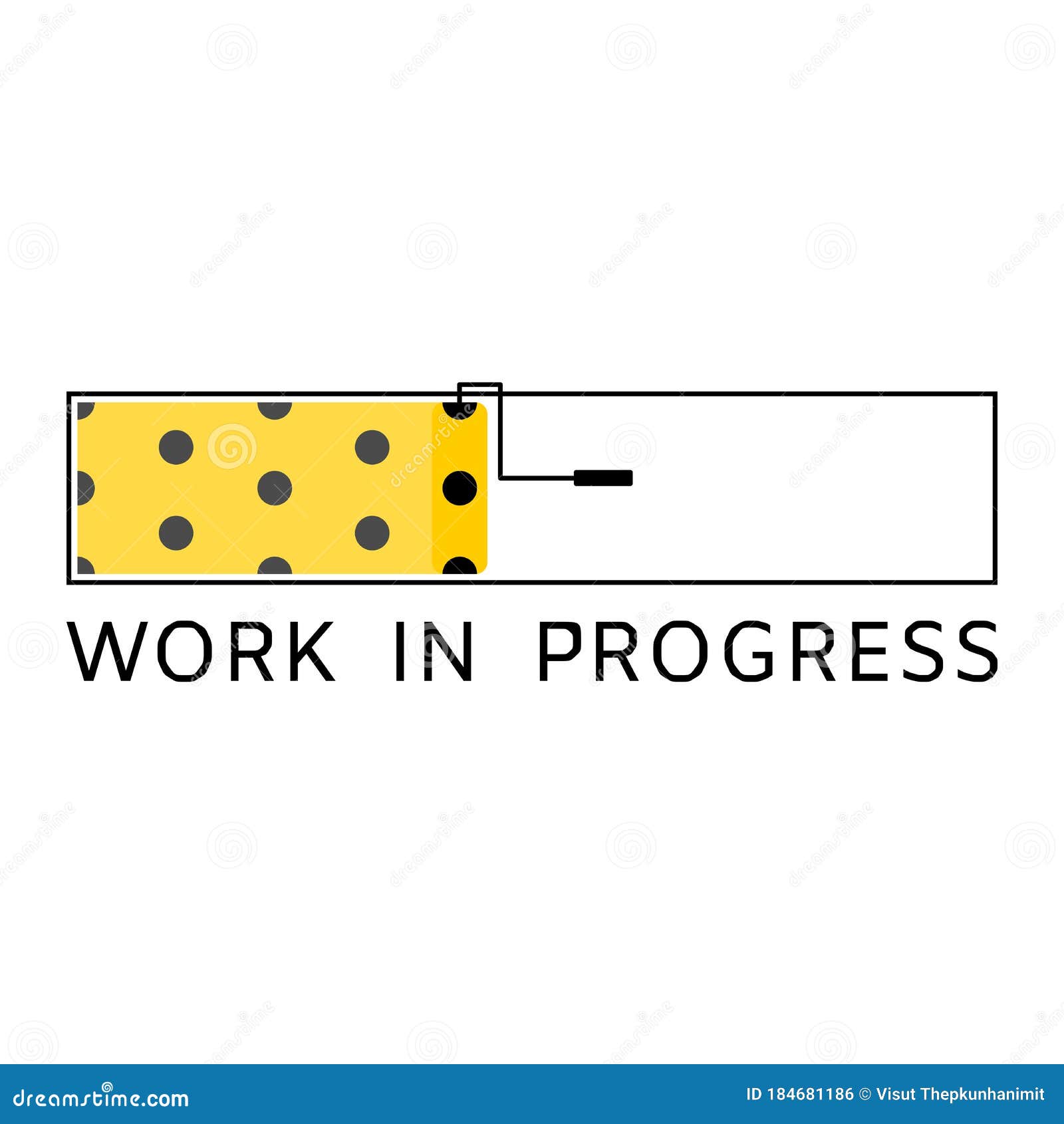 Work in Progress Status Bar Stock Vector - Illustration of incomplete ...