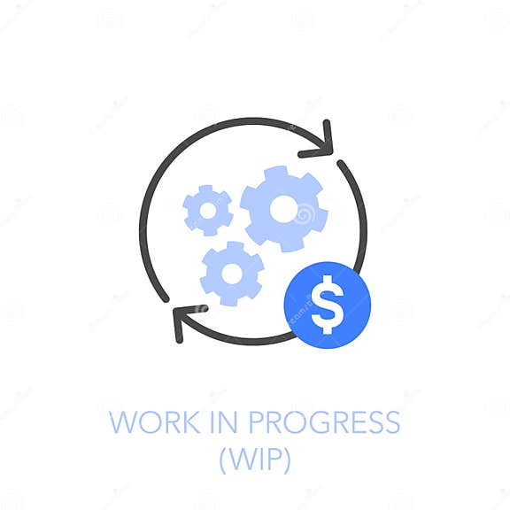 Work in Progress Symbol with Process Arrows and Cogwheels Stock Vector ...