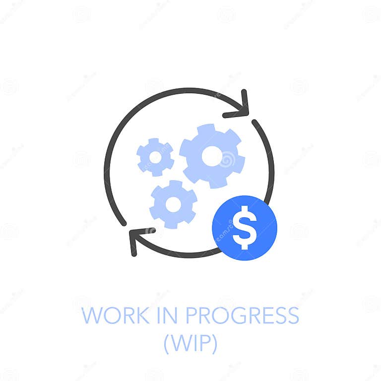 Work in Progress Symbol with Process Arrows and Cogwheels Stock Vector ...