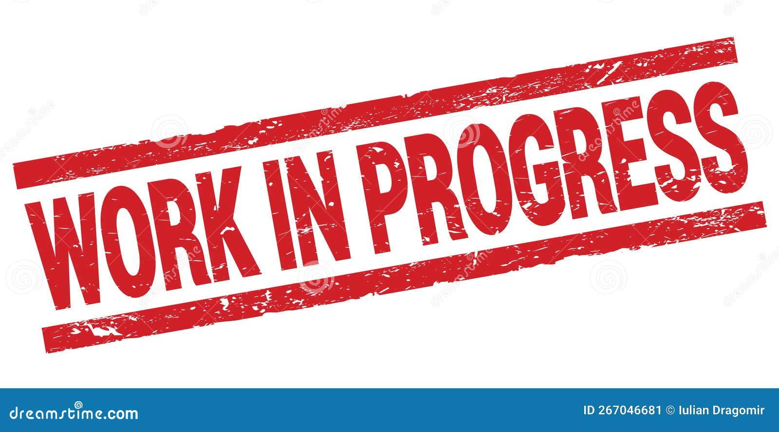 WORK in PROGRESS Text on Red Rectangle Stamp Sign Stock Image - Image ...