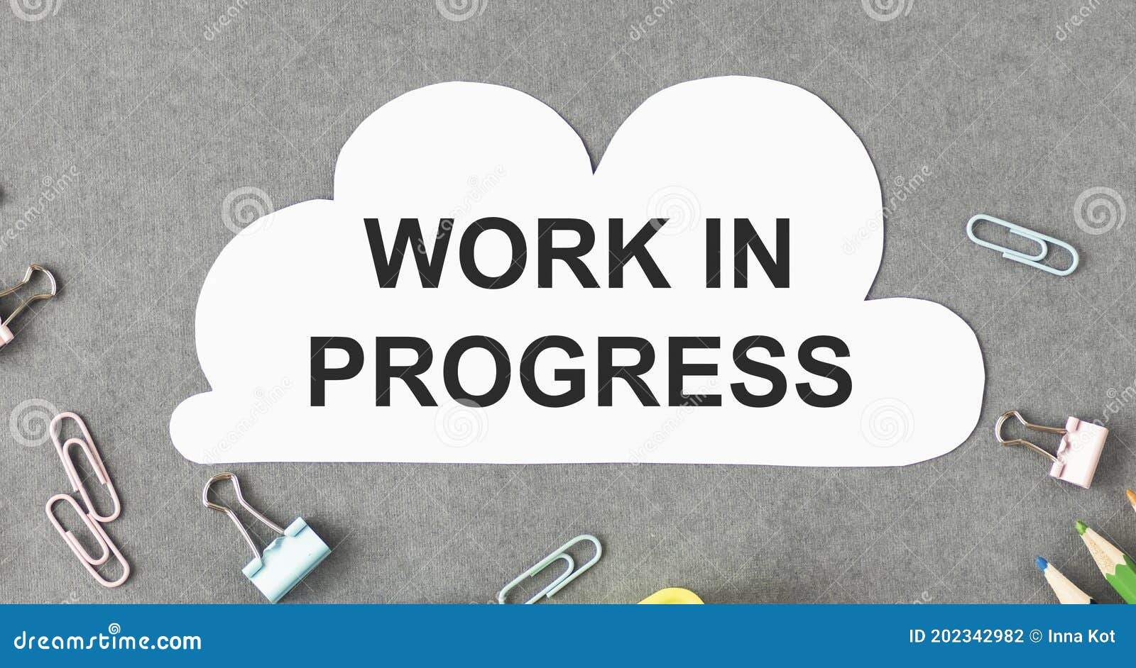 Work in Progress Text Written Stock Photo - Image of concept, office ...