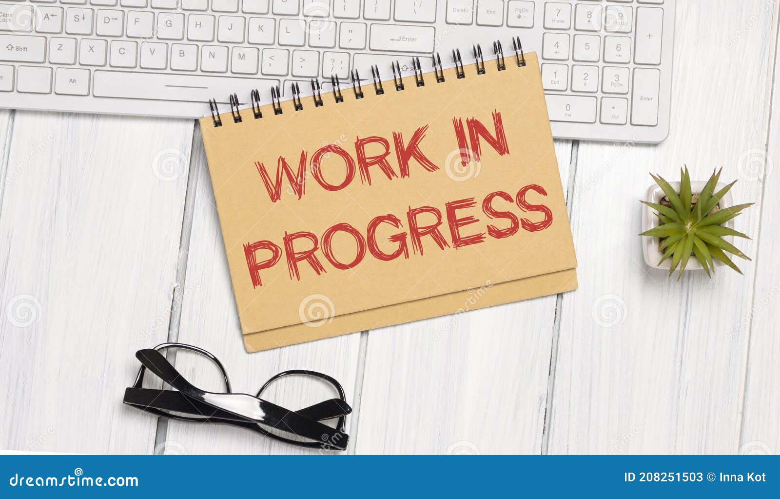 Work in Progress Text Written on a Notebook Stock Image - Image of ...