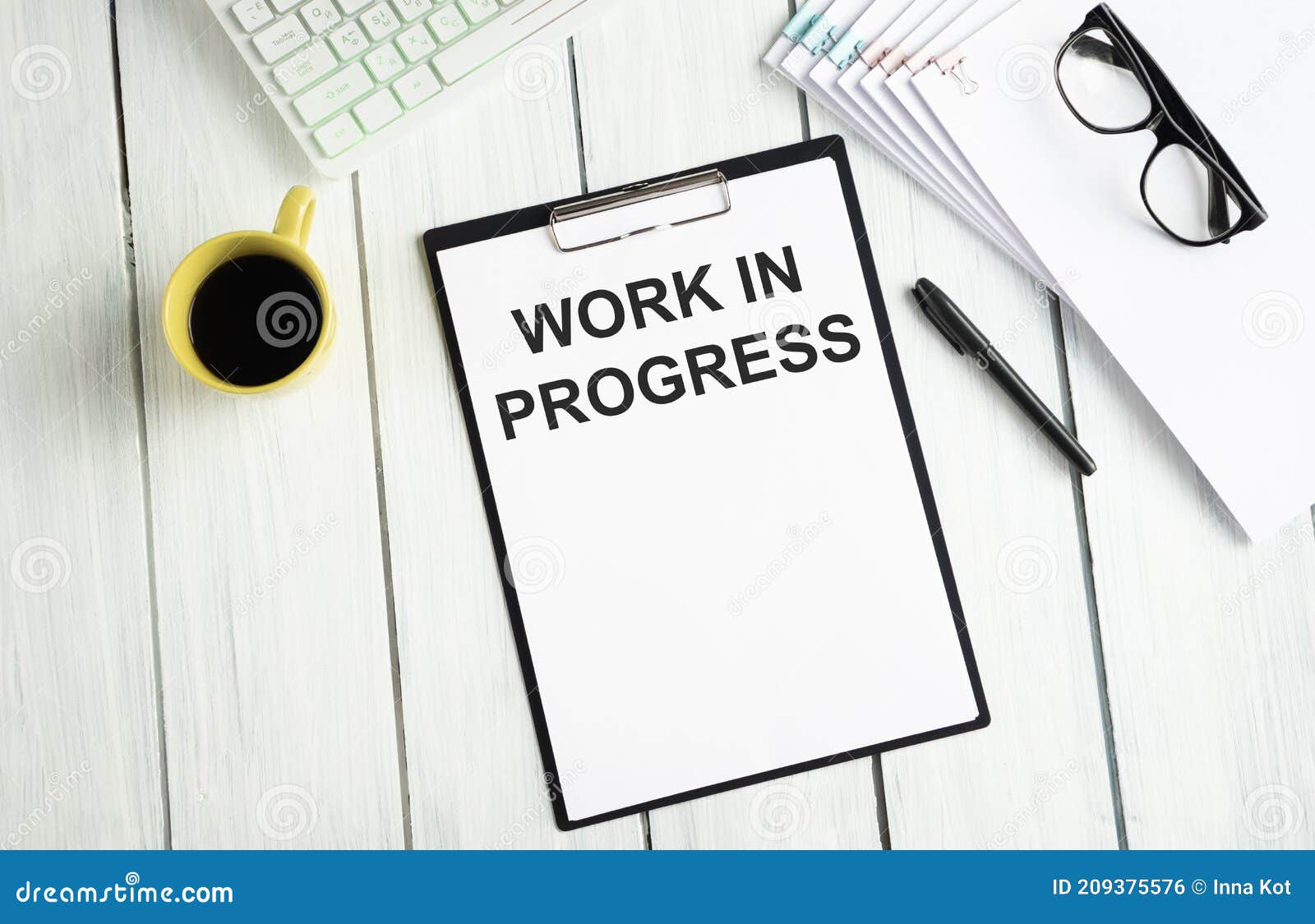 Work in Progress Text Written on a Notebook Stock Photo - Image of ...