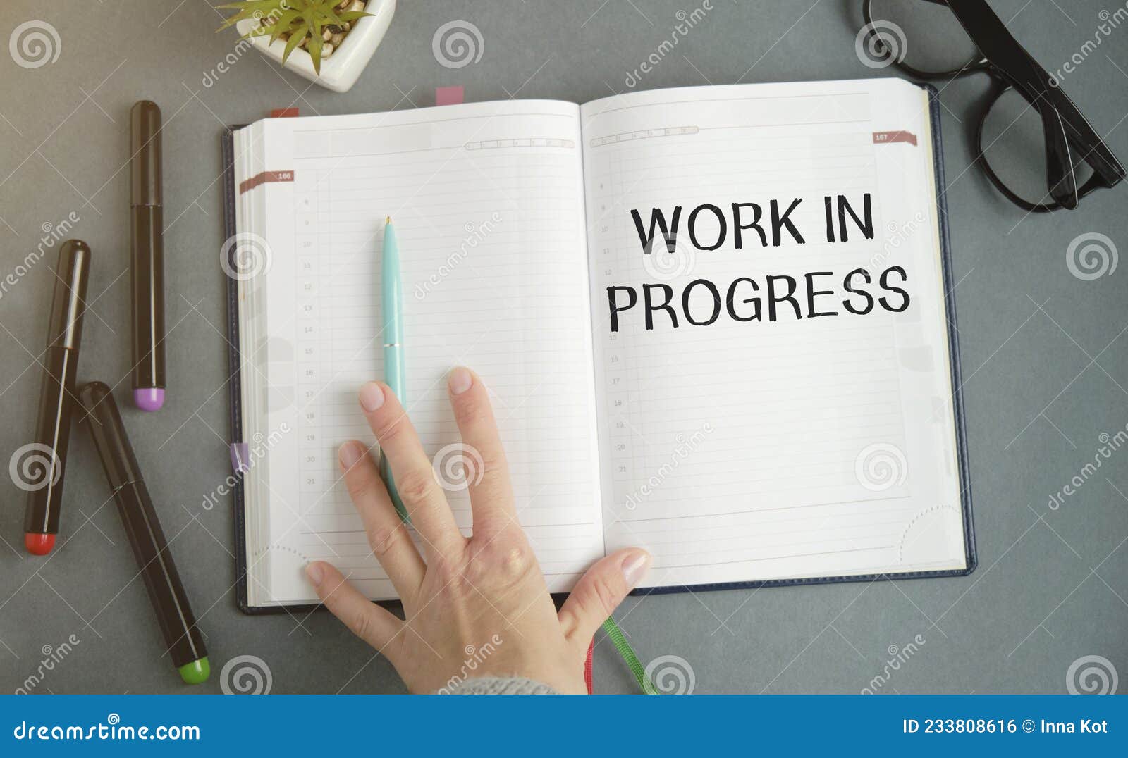 Progress Text Written on a Notebook with Pencils Stock Photo - Image of ...