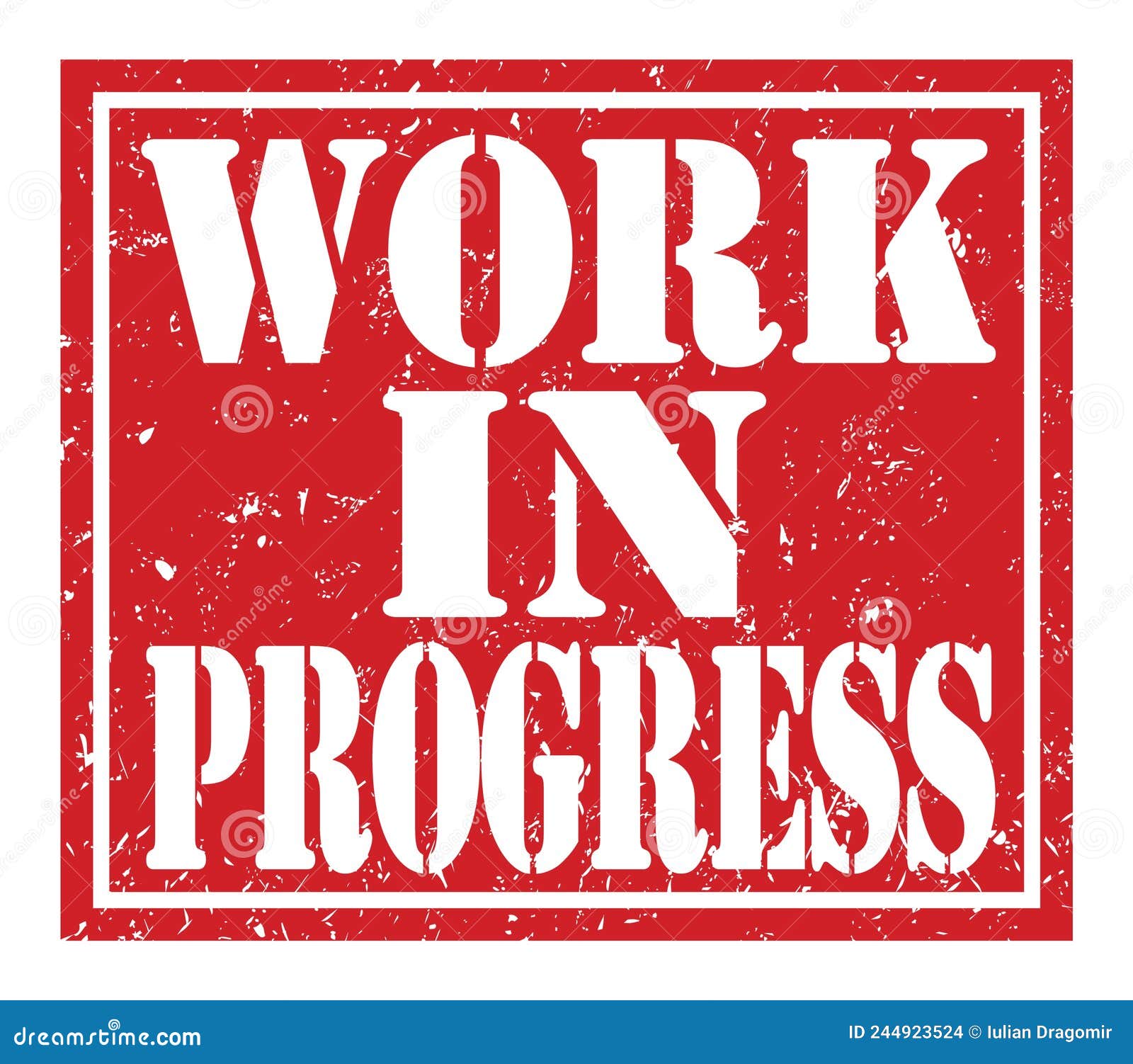 WORK in PROGRESS, Text Written on Red Stamp Sign Stock Illustration ...
