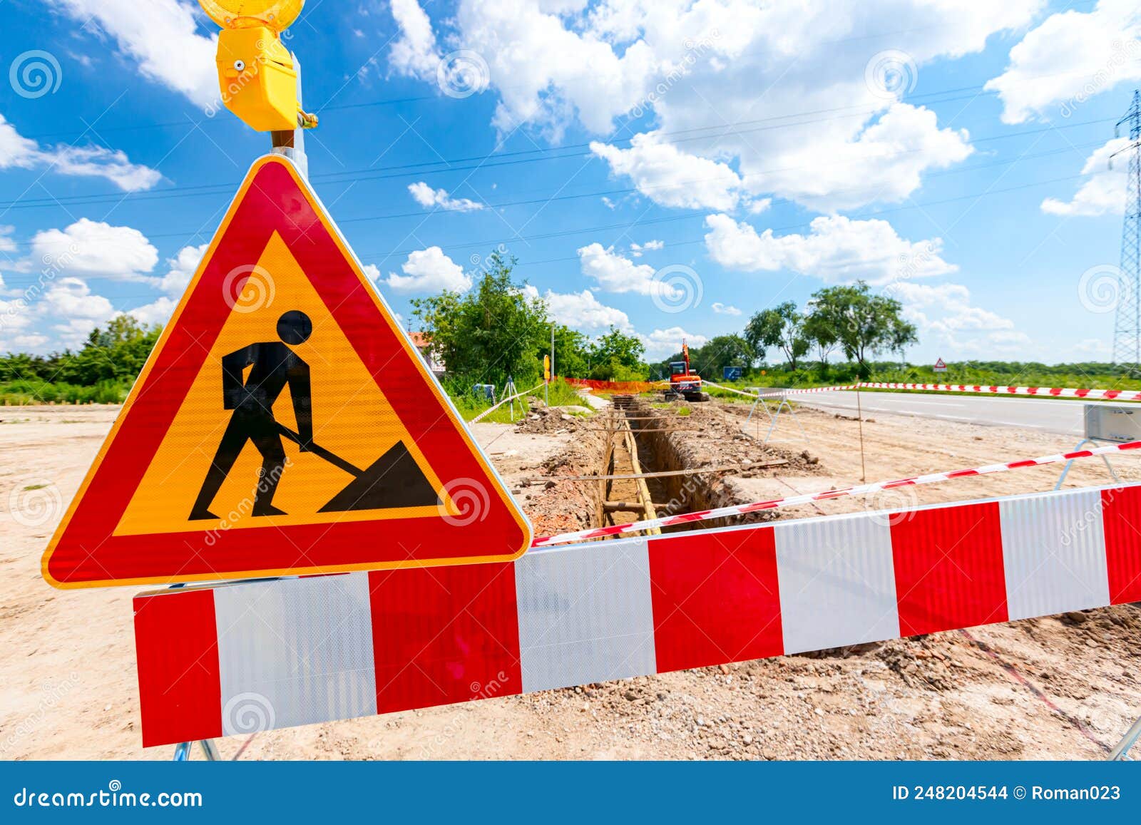 Work in Progress, Triangle Sign and Winking Light are Symbols of ...