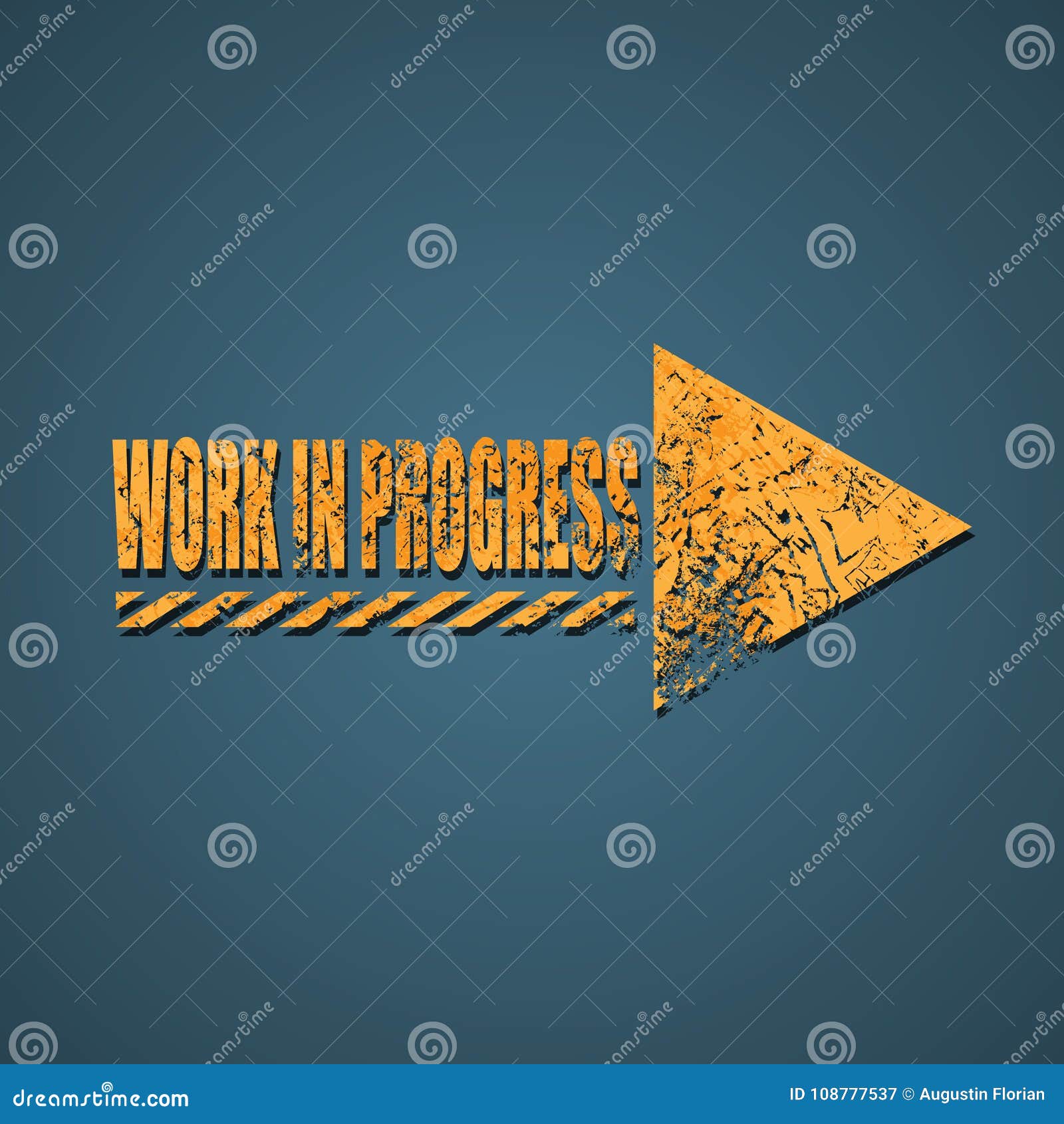Work in Progress Arrow Sign Stock Illustration - Illustration of ...
