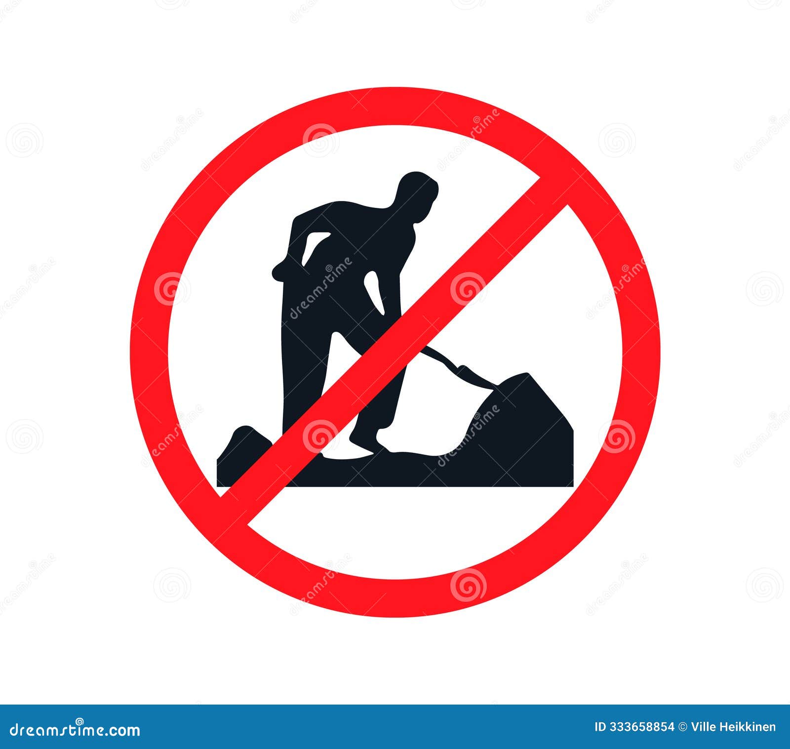 Work Prohibited Icon Symbol. No Work Sign. Vector Illustration Image ...