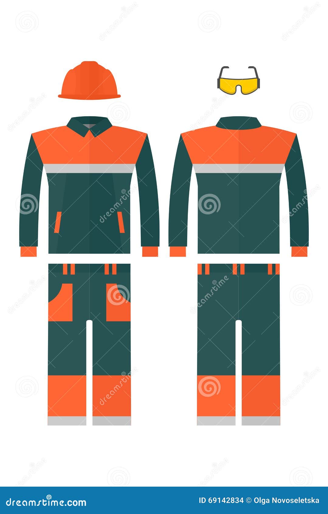 Work Protective Suit Reflecting Strips. Stock Vector - Illustration of ...