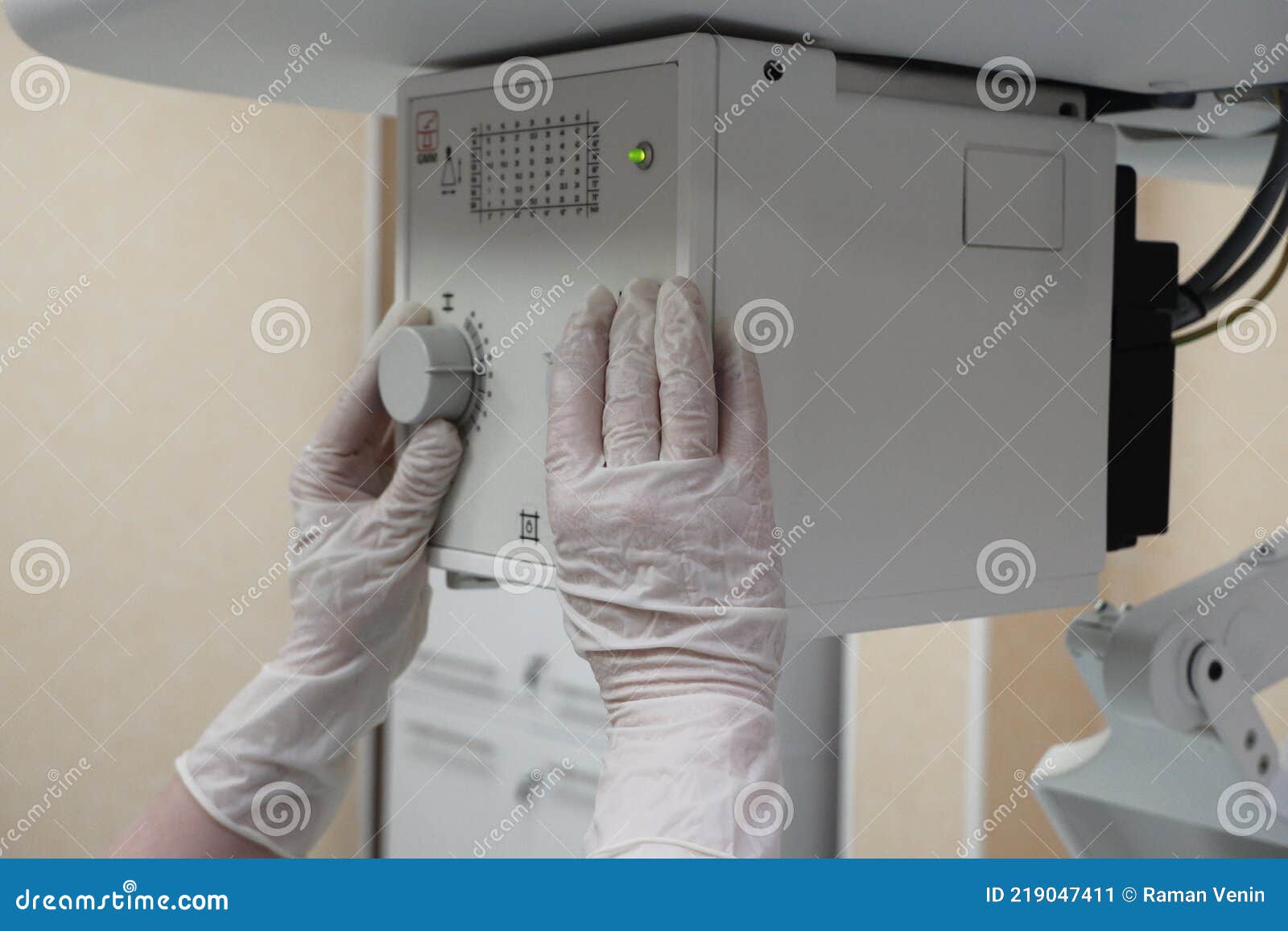 The Work of a Radiologist in the X-ray Room for Diagnostics. Stock ...