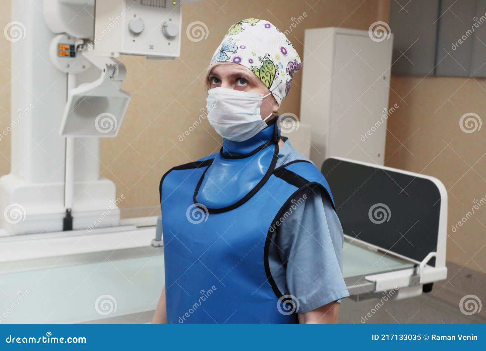 The Work of a Radiologist in the X-ray Room for Diagnostics. Stock ...