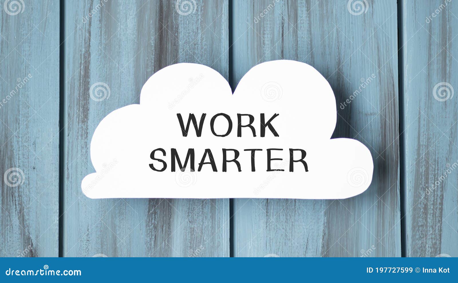 Work Reminder on White Paper Against a Rustic Blue Wood Background ...