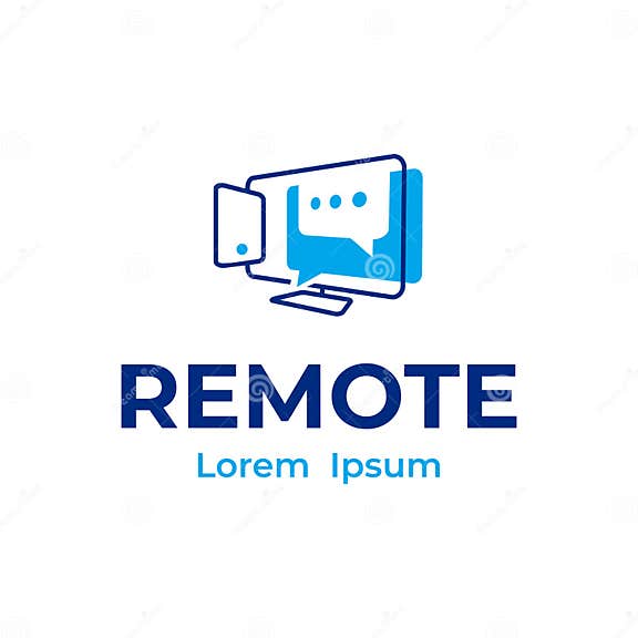 Work Remote Logo Design. Smartphone and Computer Screen Vector ...