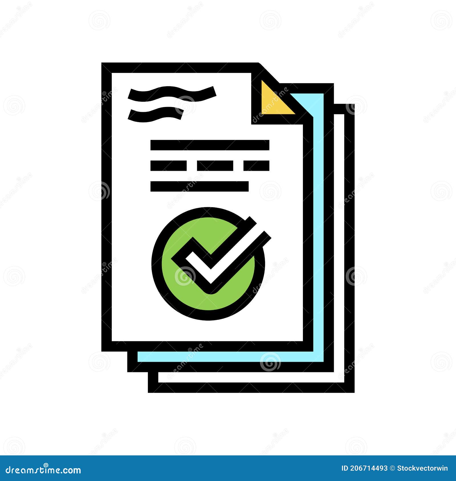 Work Report Color Icon Vector Illustration Stock Illustration ...