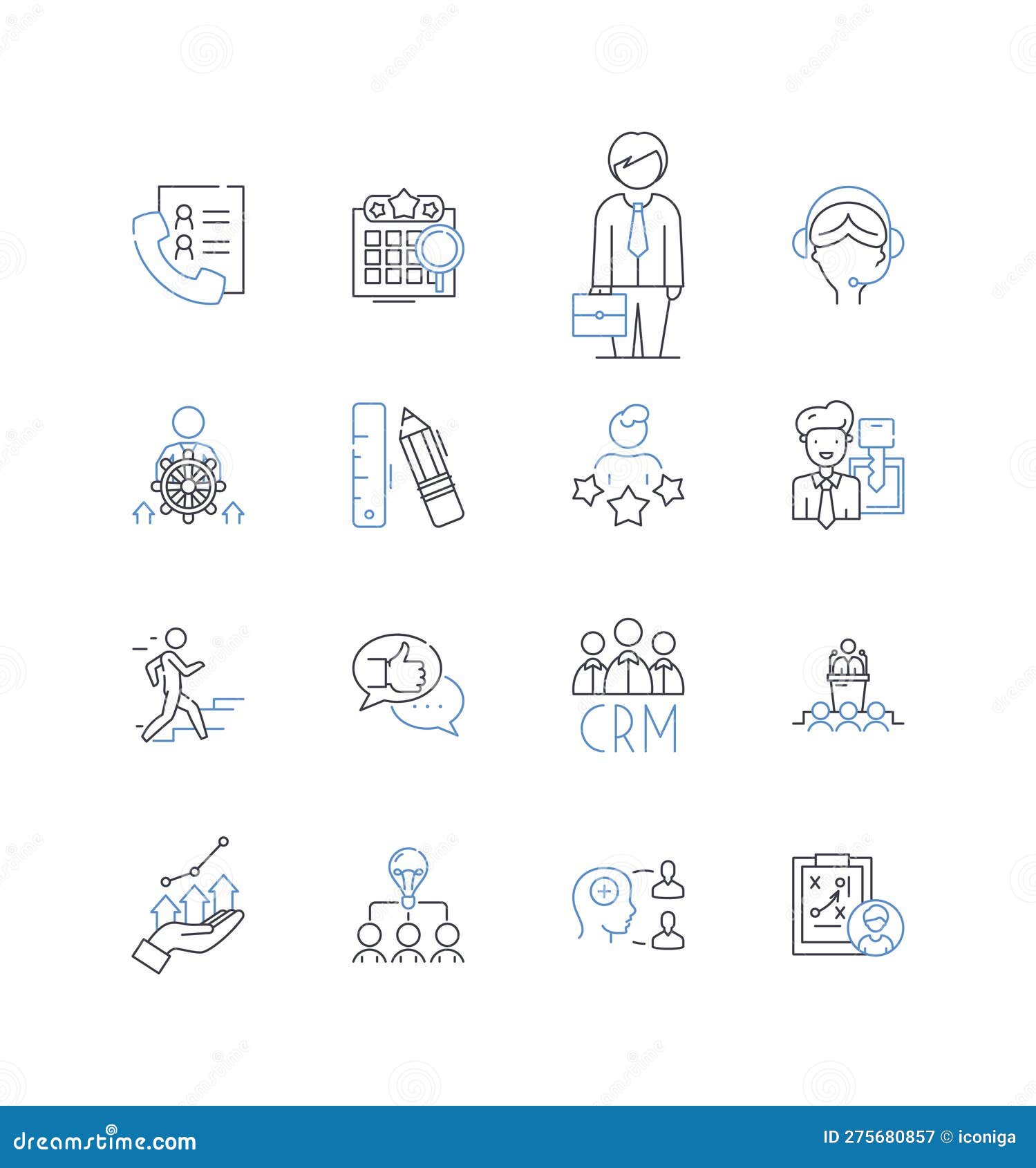 Work Responsibilities Line Icons Collection. Accountability, Delegation ...