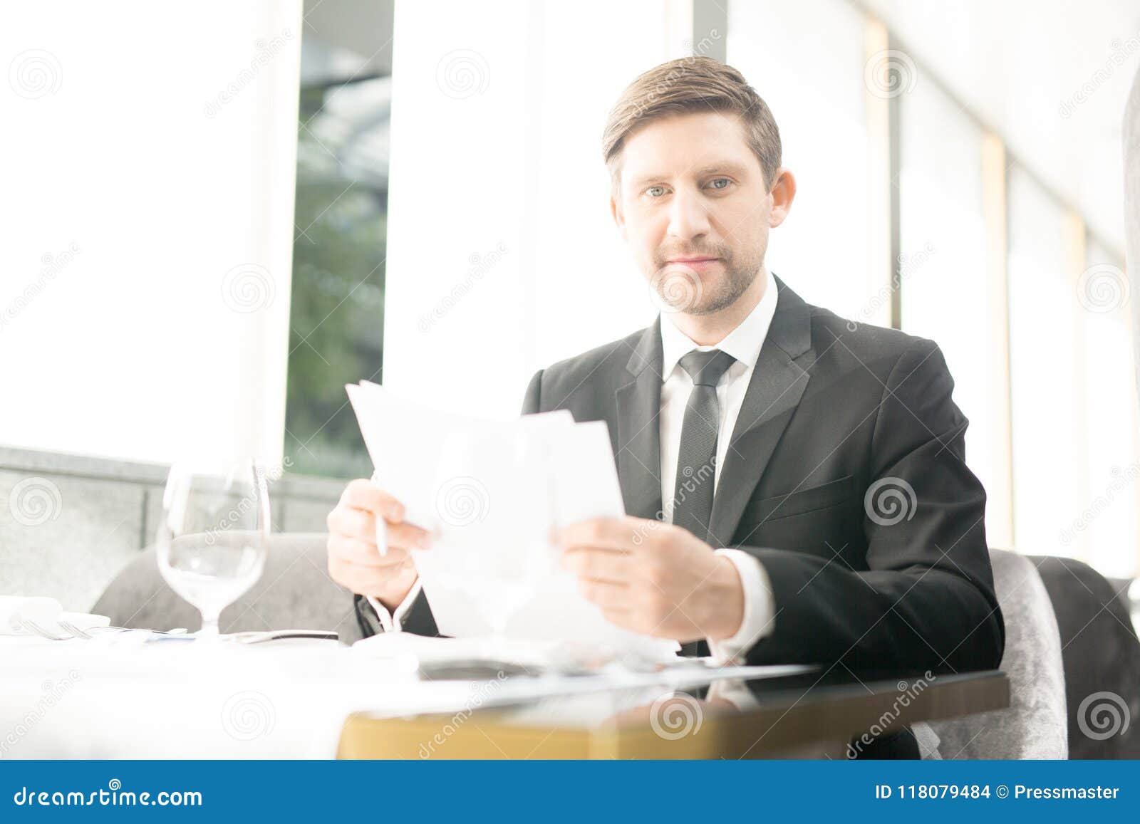Work in restaurant stock photo. Image of businessman - 118079484