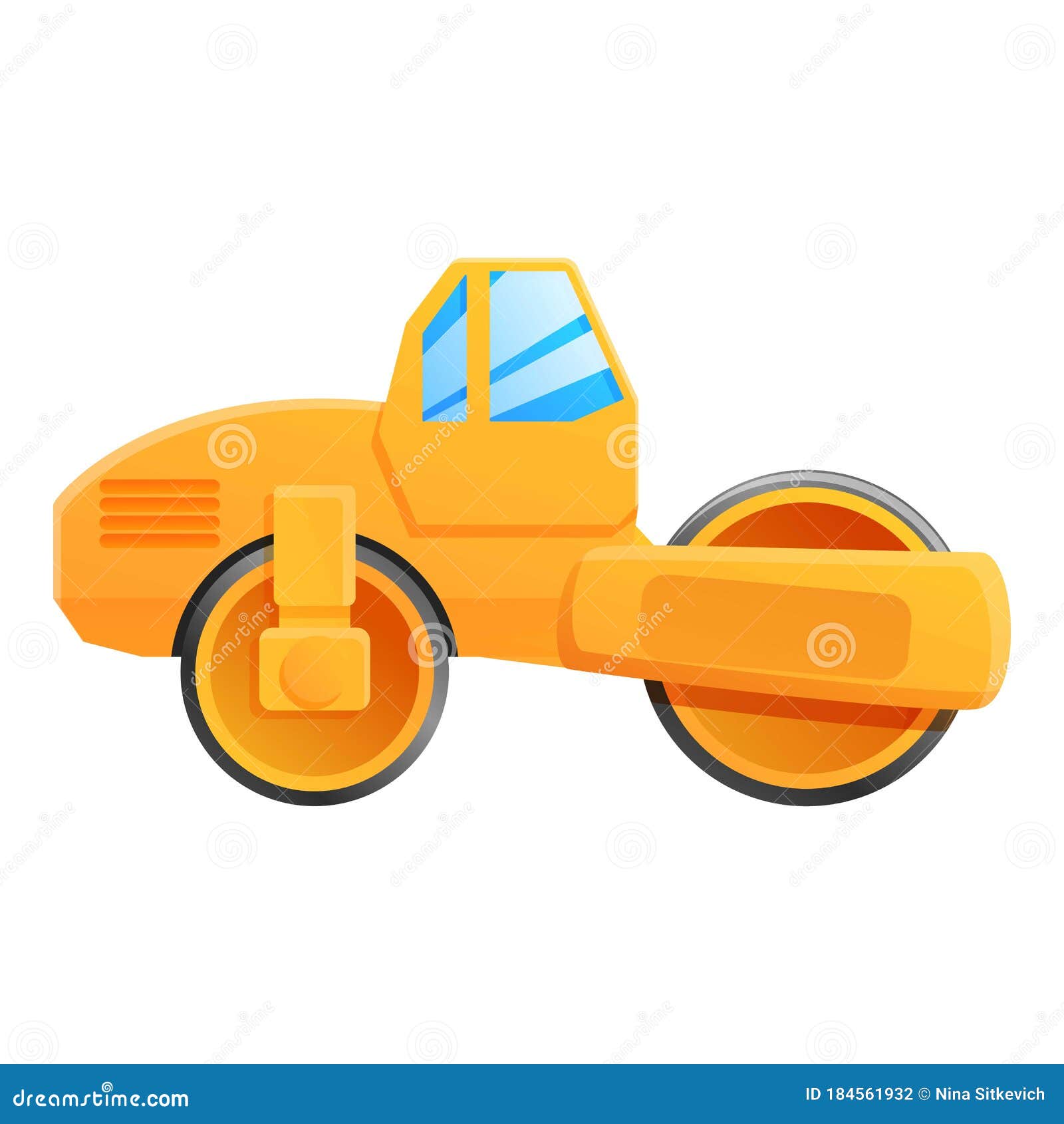 Work Road Roller Icon, Cartoon Style Stock Vector - Illustration of ...