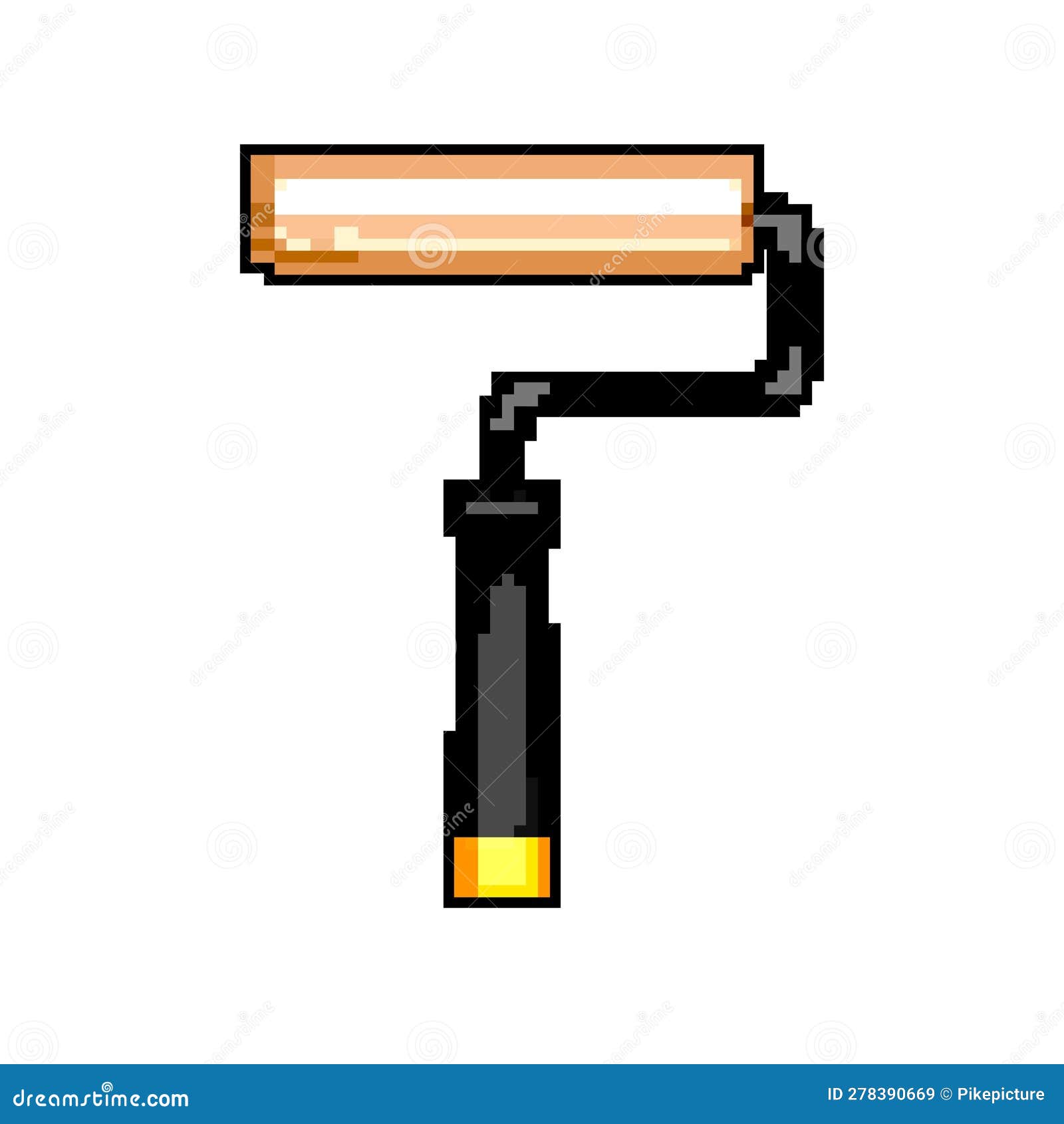 Work Roller Paint Game Pixel Art Vector Illustration Stock Vector ...