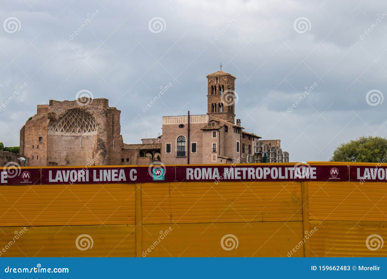 Work on the Rome Metro C editorial stock photo. Image of coliseum ...