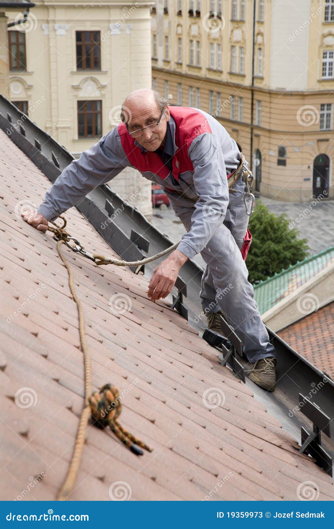 Work on the roof stock image. Image of work, worker, rafters - 19359973