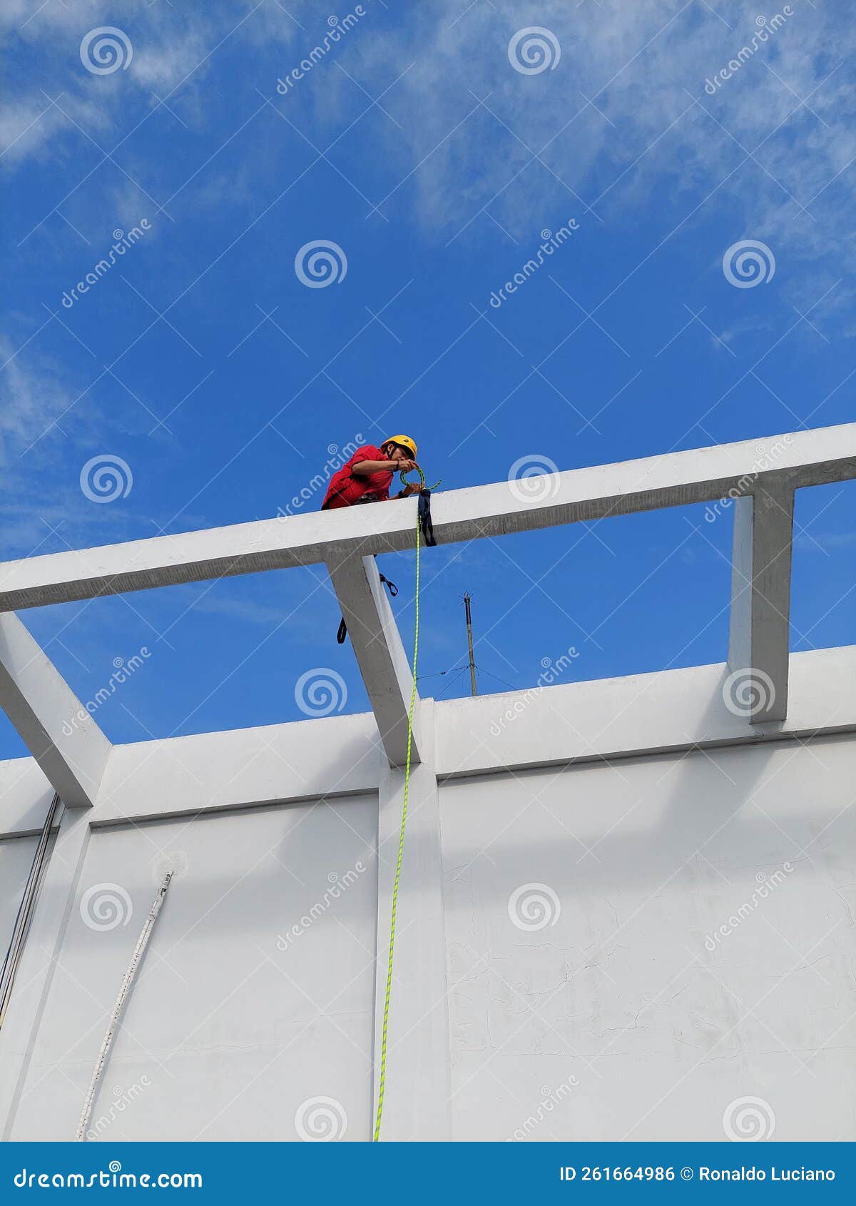 Work safety at rooftop editorial photo. Image of roof - 261664986