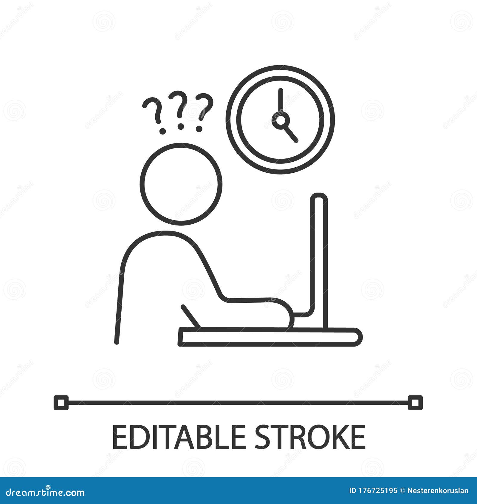 Work rush linear icon stock vector. Illustration of frustration - 176725195