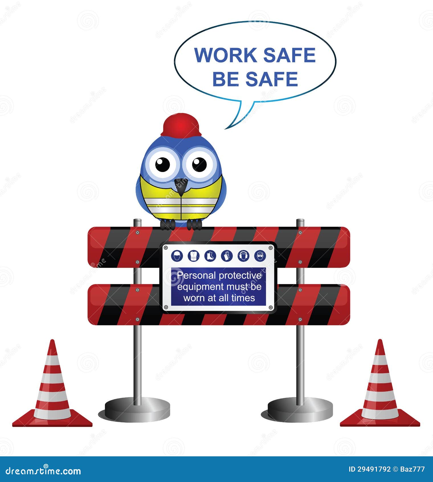 Work safe message stock vector. Illustration of construction - 29491792
