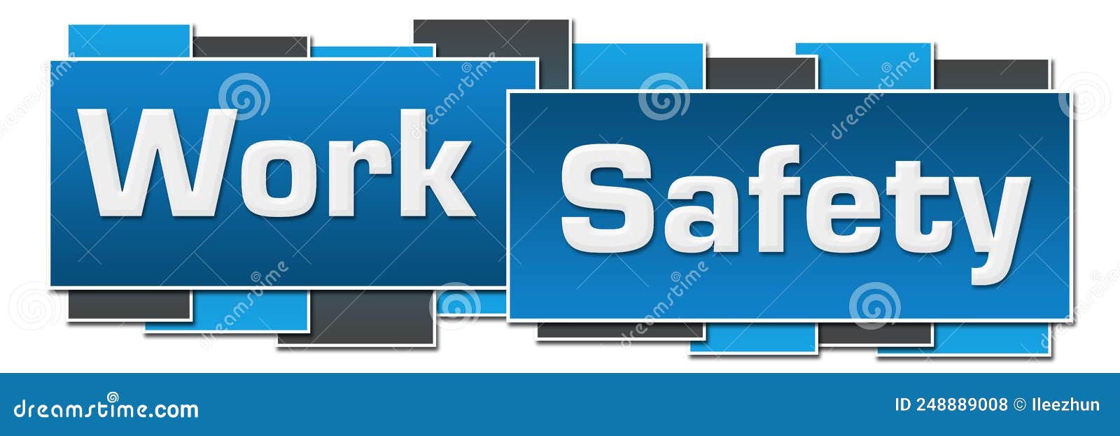 Work Safety Blue Grey Horizontal Squares Boxes Stock Illustration ...
