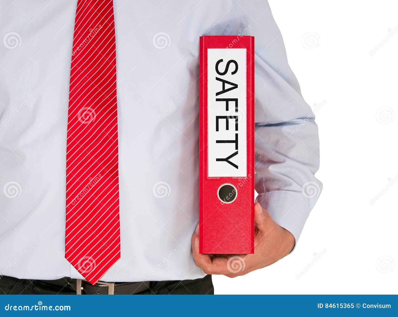 Work Safety - Businessman with Red Binder Stock Image - Image of ...