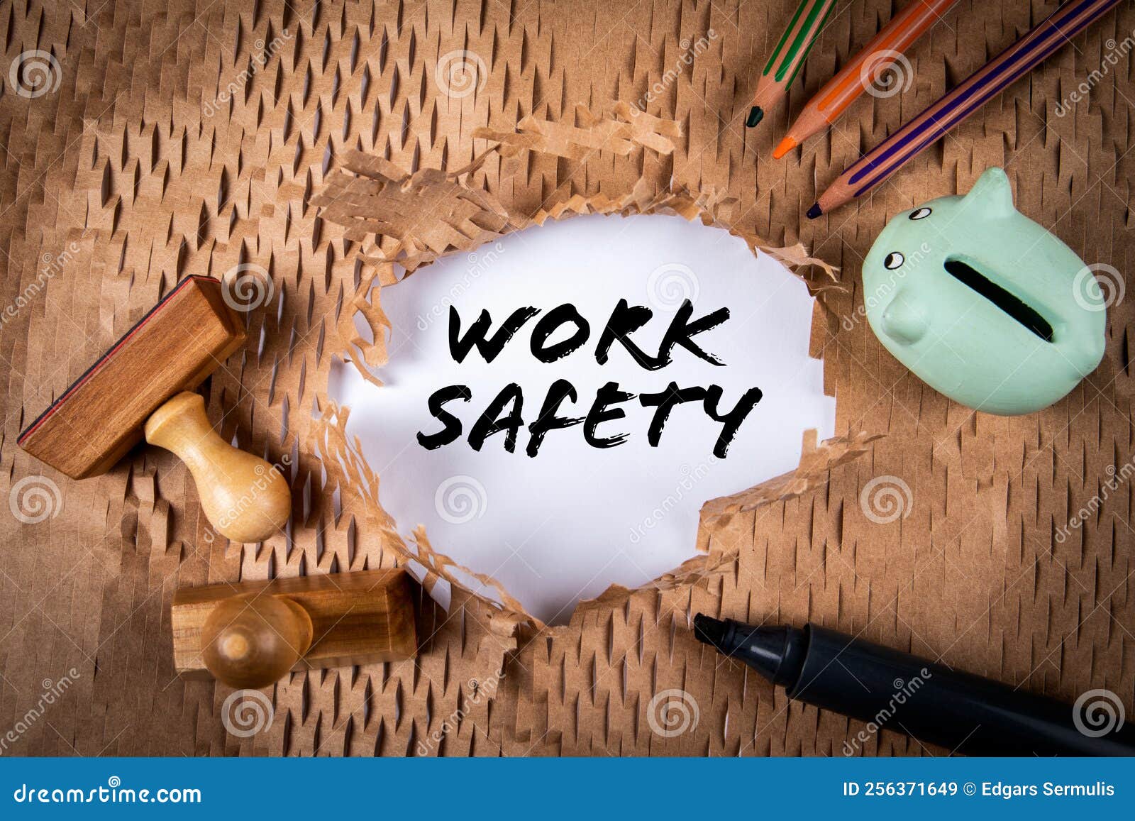 Work Safety. Cardboard Paper and Office Supplies Stock Image - Image of ...