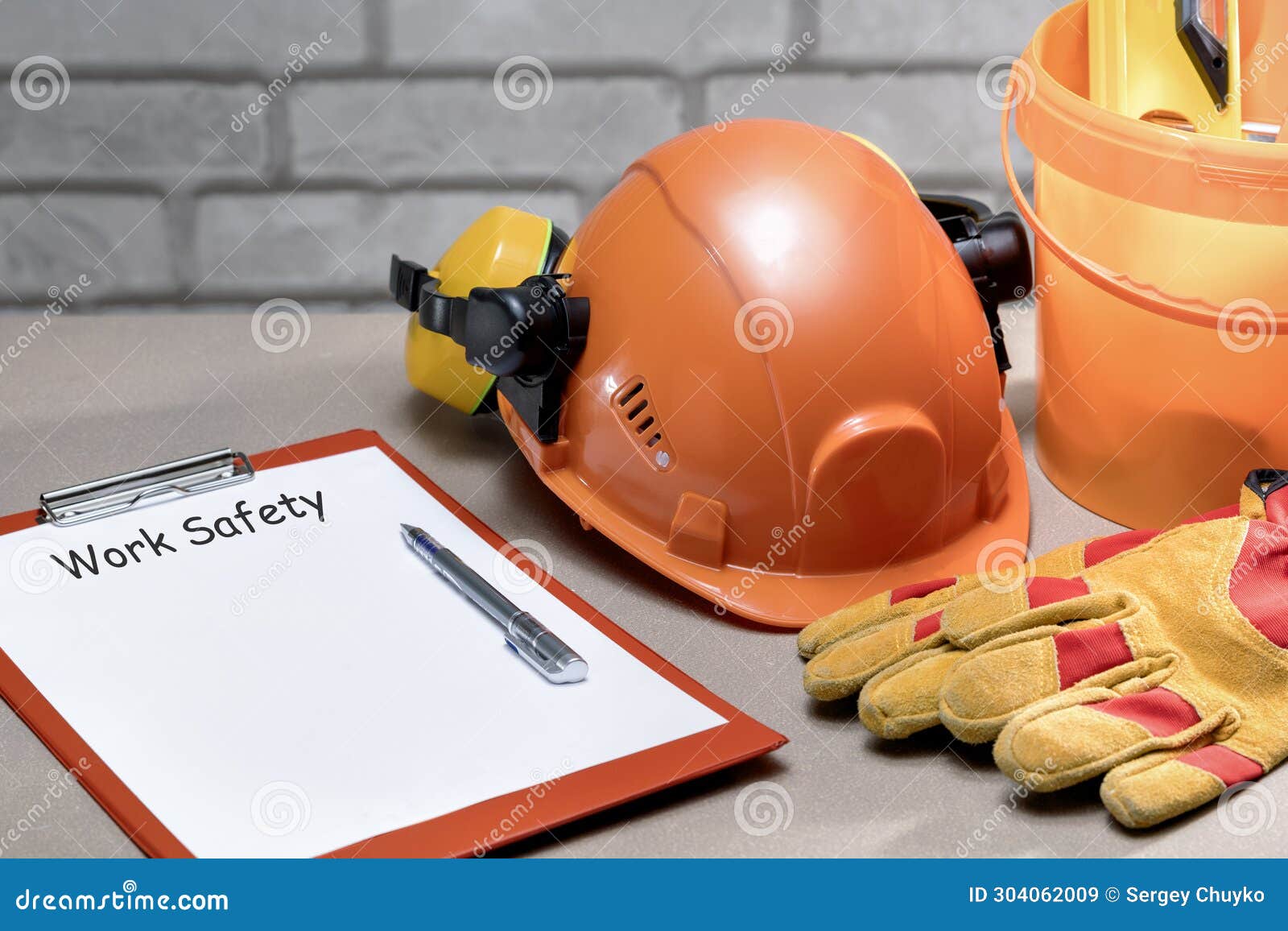 Text Work Safety on the List and Work Safety Protection Equipment on ...