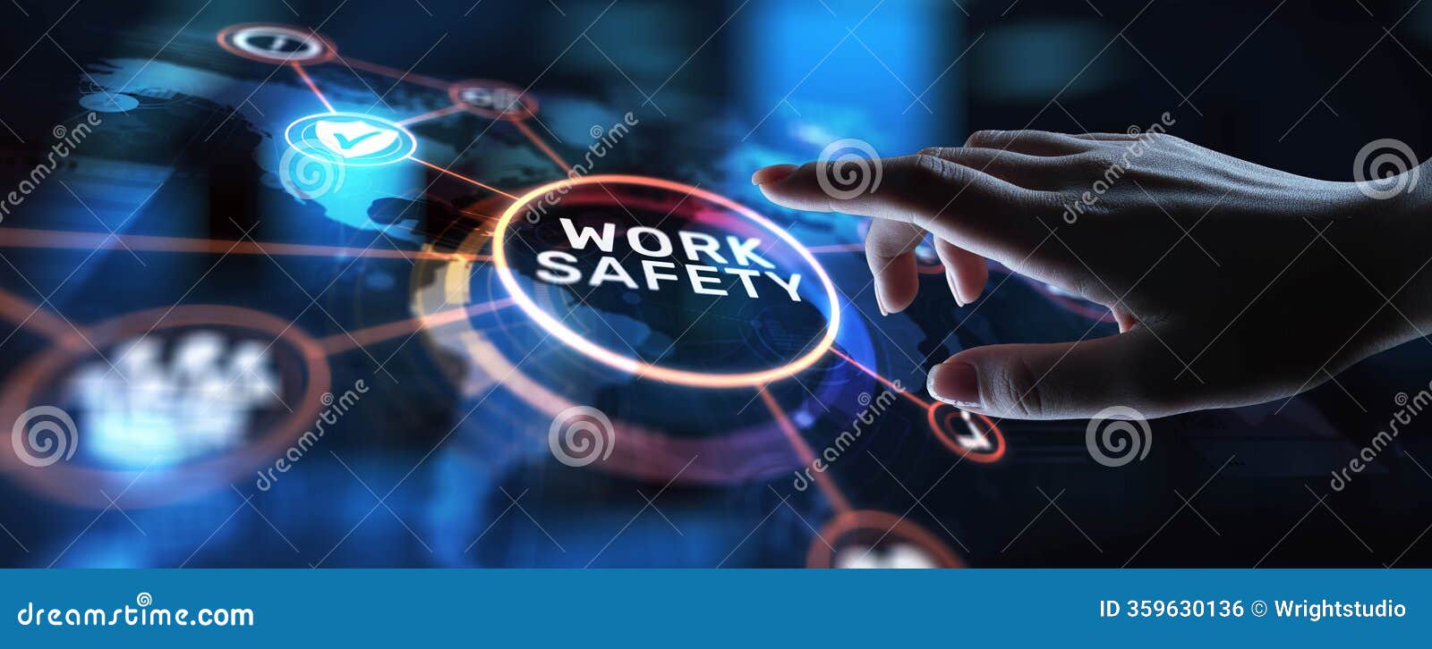 Work Safety Ensuring Health and Security in the Workplace, Projection on a Virtual Screen ...