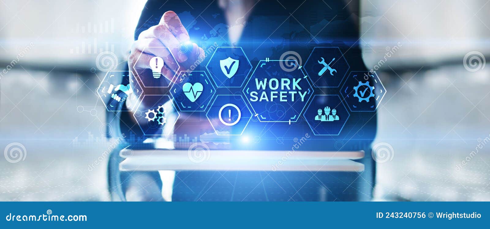 Work Safety HSE Regulation Rules Business Concept on Screen Stock ...