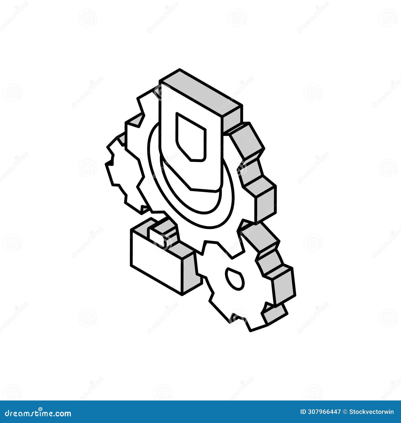 Work Safety Isometric Icon Vector Illustration Stock Vector ...