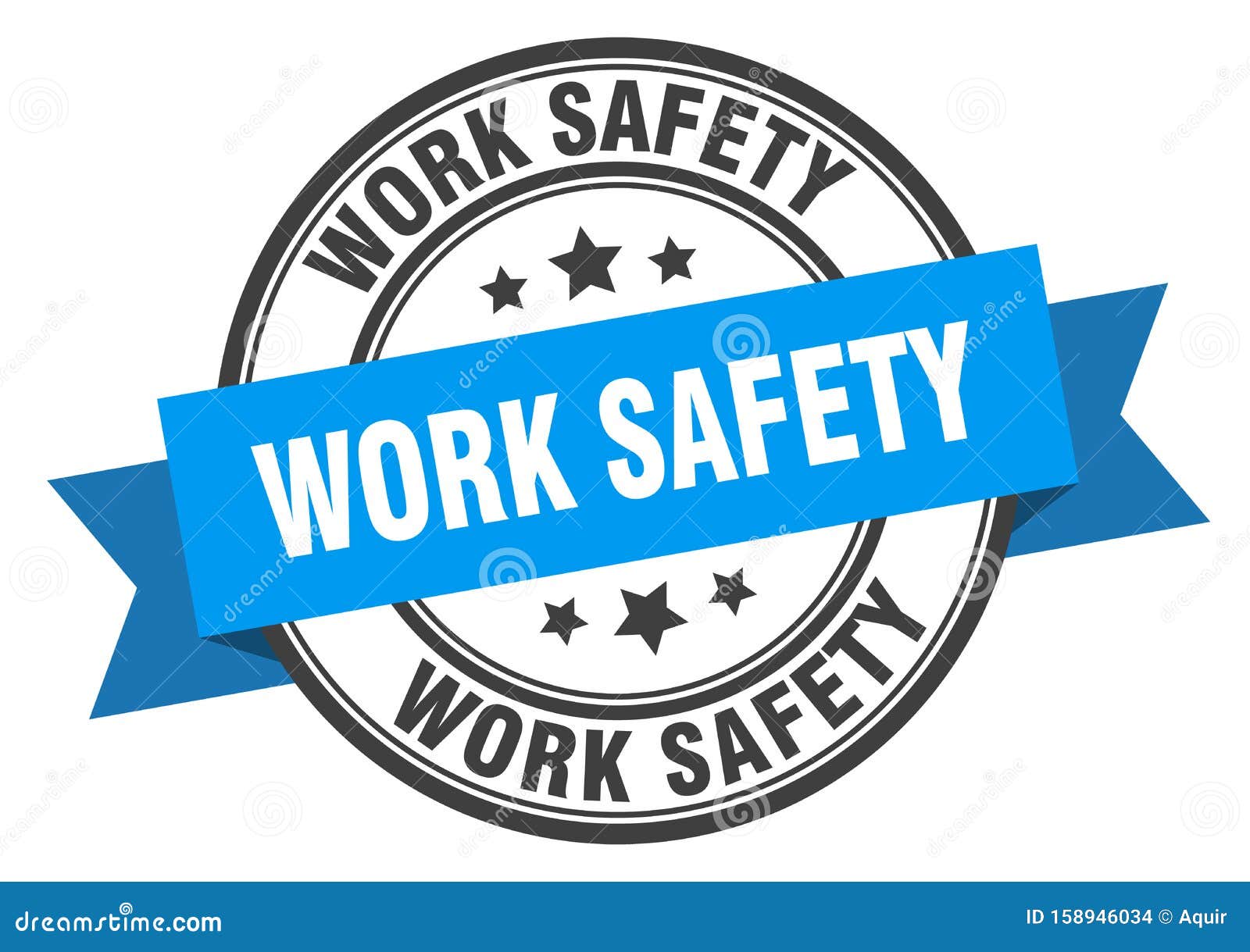 Work safety label stock vector. Illustration of work - 158946034