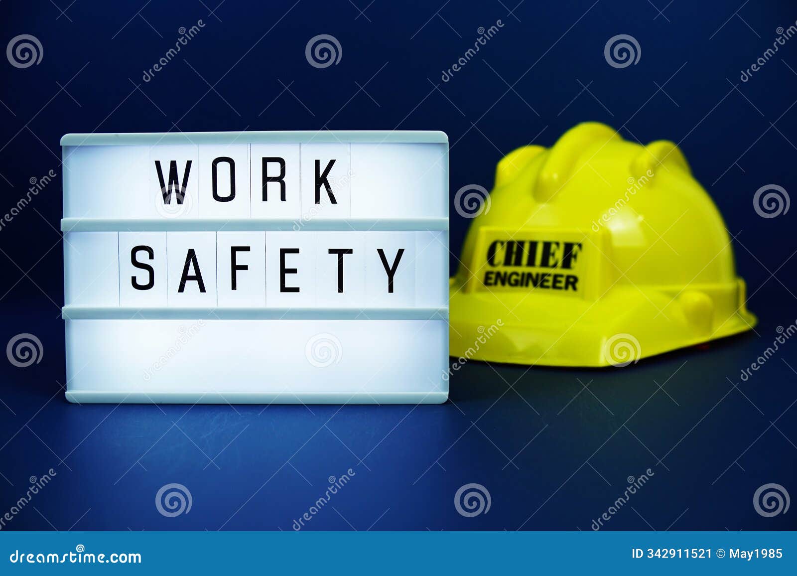 Work Safety Letterboard Text on LED Lightbox on Blue Background Stock ...