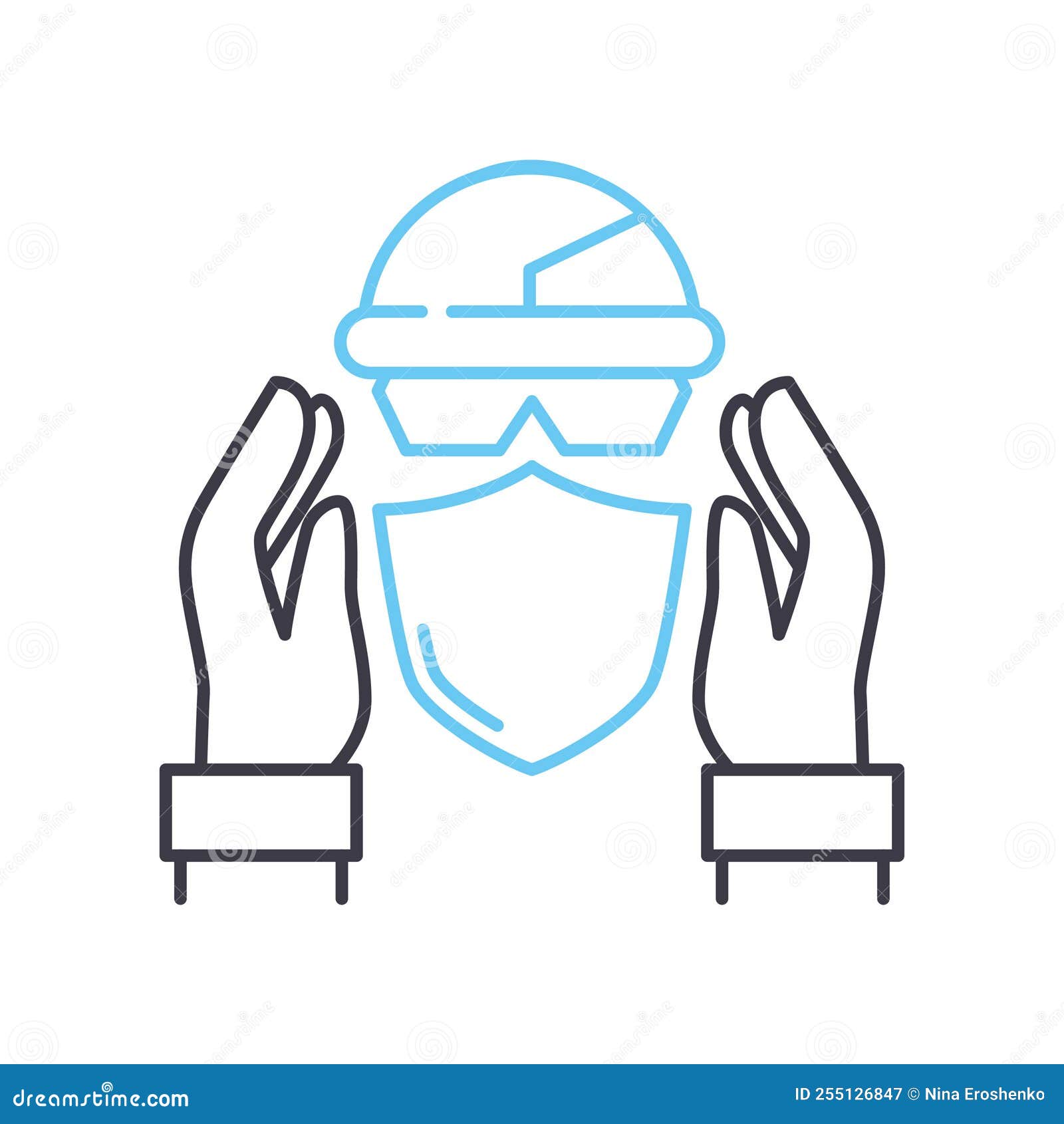 Work Safety Line Icon, Outline Symbol, Vector Illustration, Concept ...