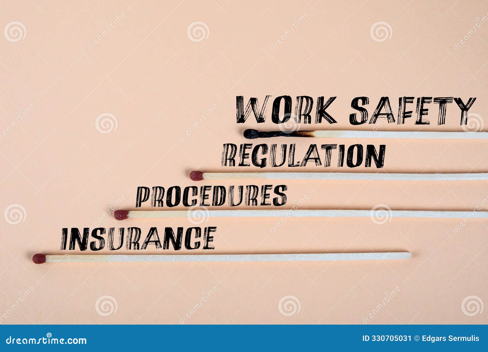 WORK SAFETY. Matches on a Light Background Stock Image - Image of ...