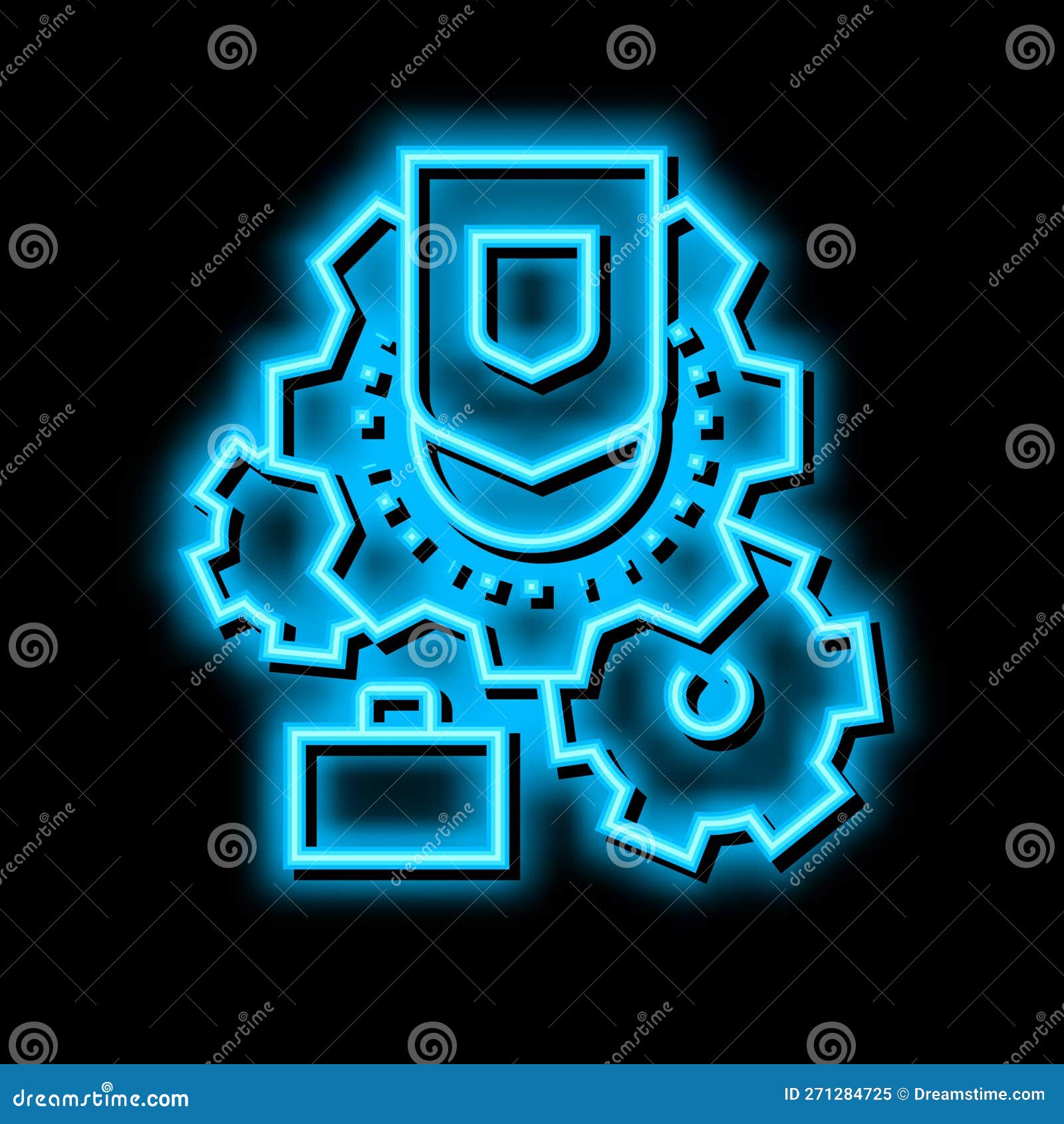 Work Safety Neon Glow Icon Illustration Stock Vector - Illustration of ...