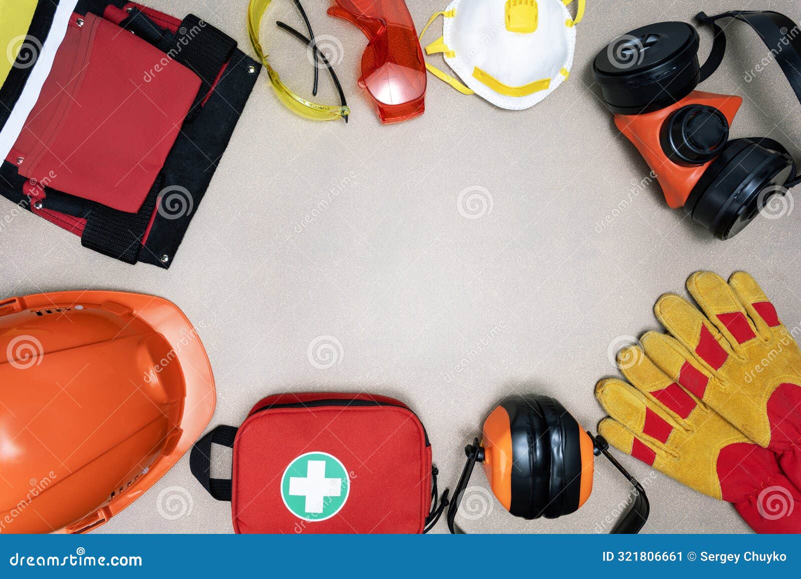 Work Safety Protection Equipment Stock Image - Image of background ...