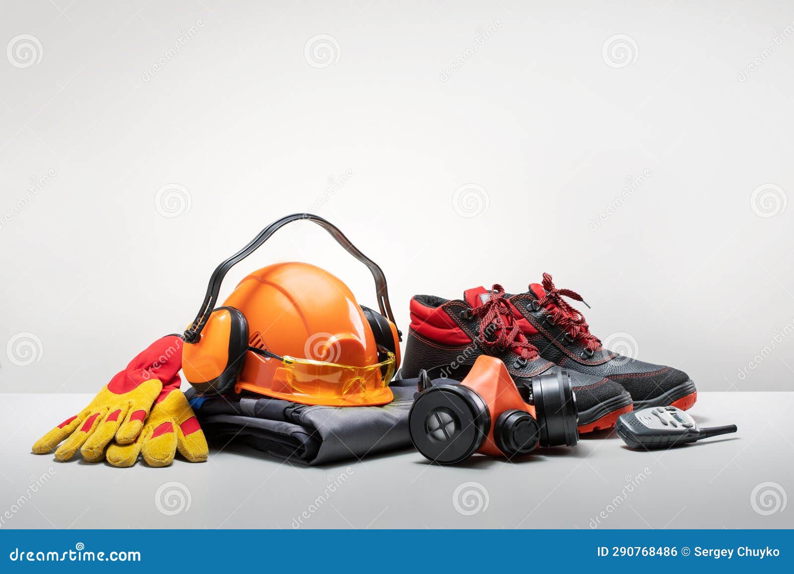 Work Safety Protection Equipment Stock Photo - Image of goggles ...