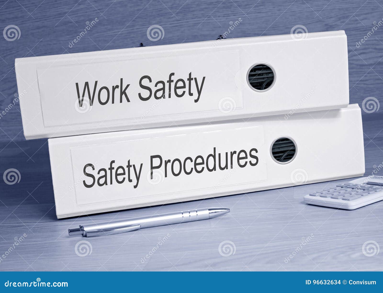 Work Safety And Safety Procedures. Folder Register On A White Office ...