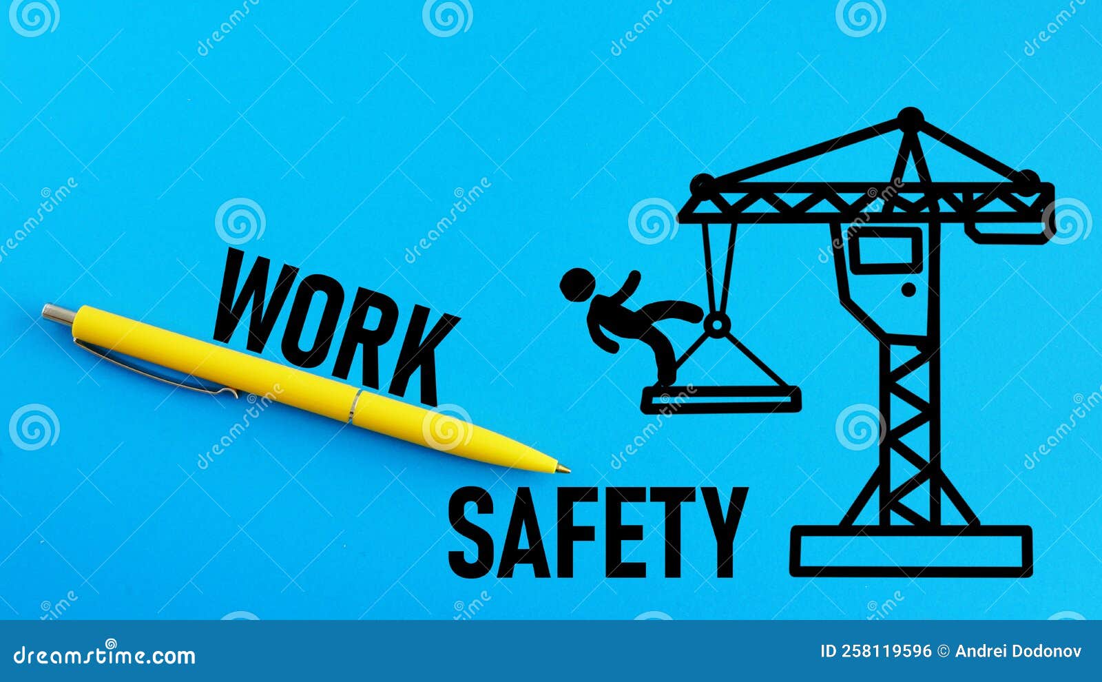 Work Safety is Shown Using the Text Stock Photo - Image of care ...